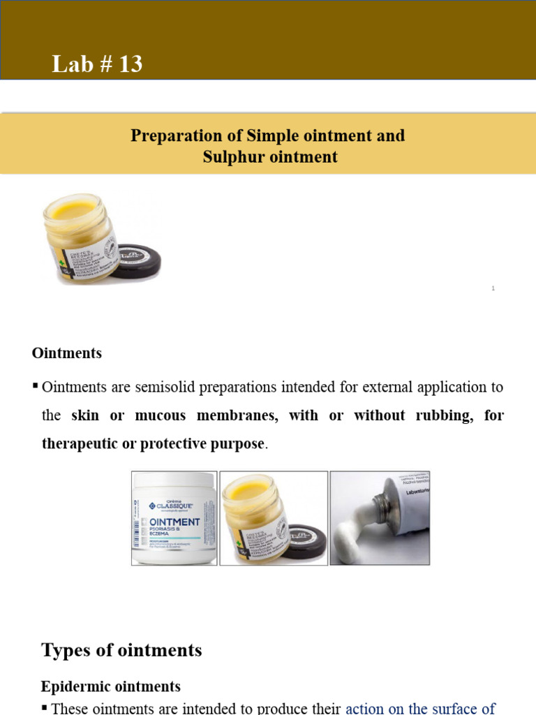Sulfur Ointment Preparation Guide | PDF | Topical Medication ...