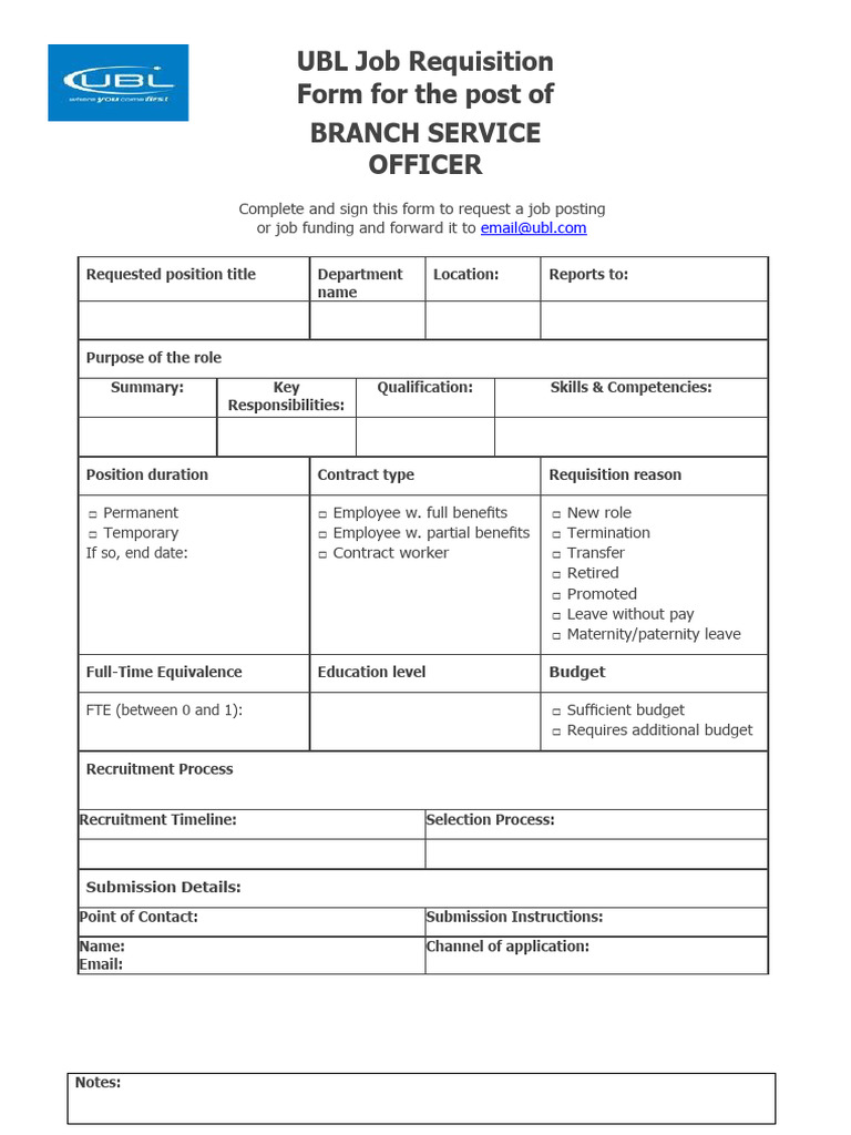 Job Requisition Form | PDF