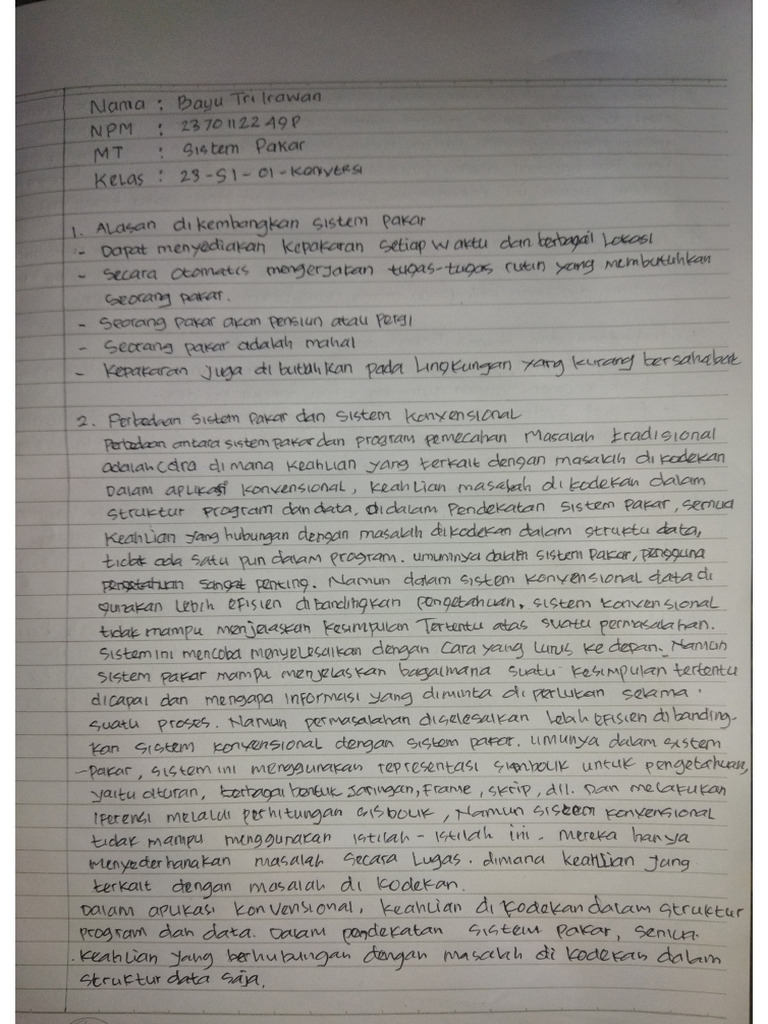 Uts Sistem Pakar - Bayu Tri Irawan | PDF