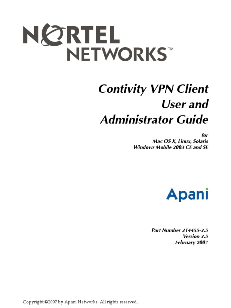 Nortel Contivity Client | PDF | Radius | Computer Network