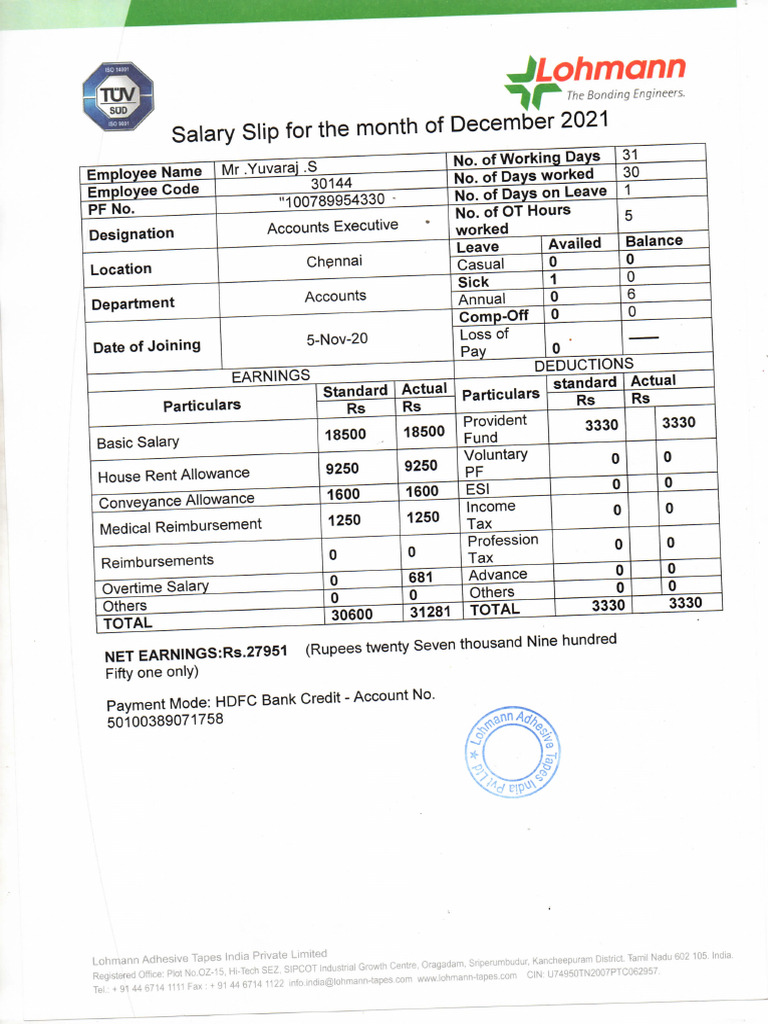 Payslip December | PDF