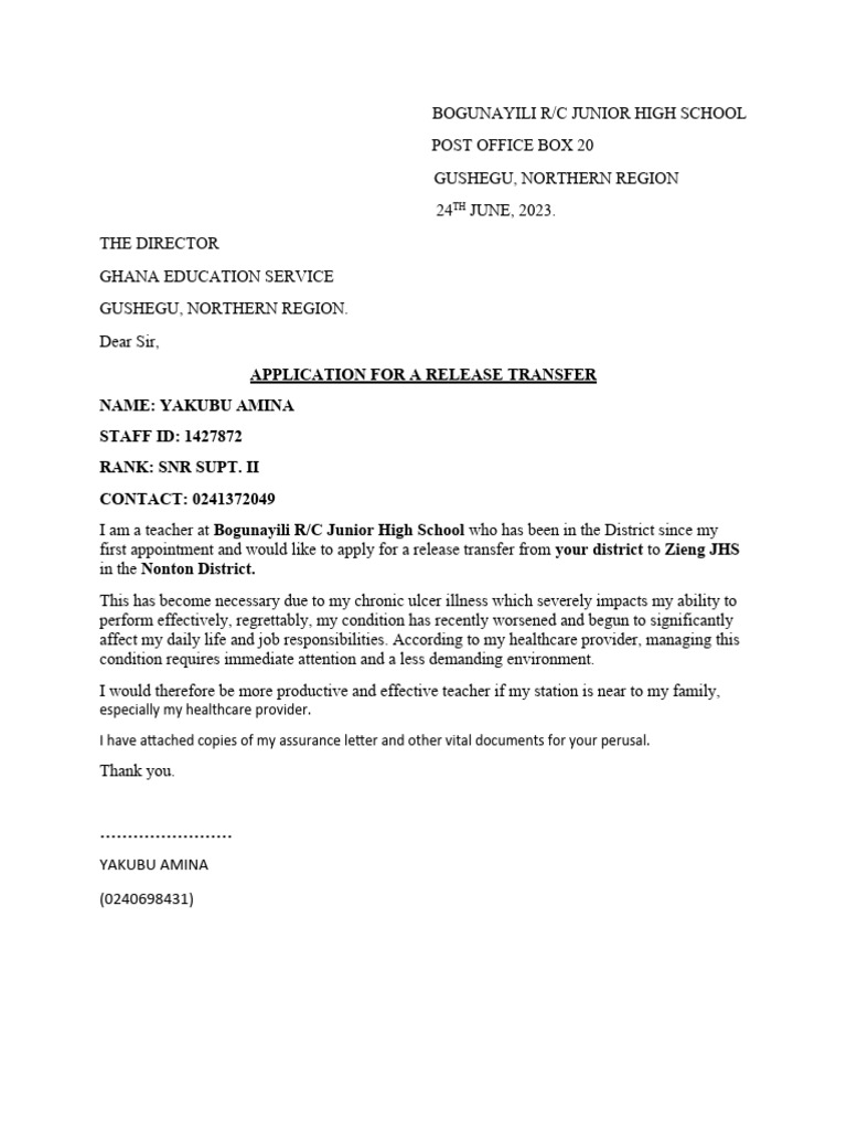 Release Letter (Amina) | PDF