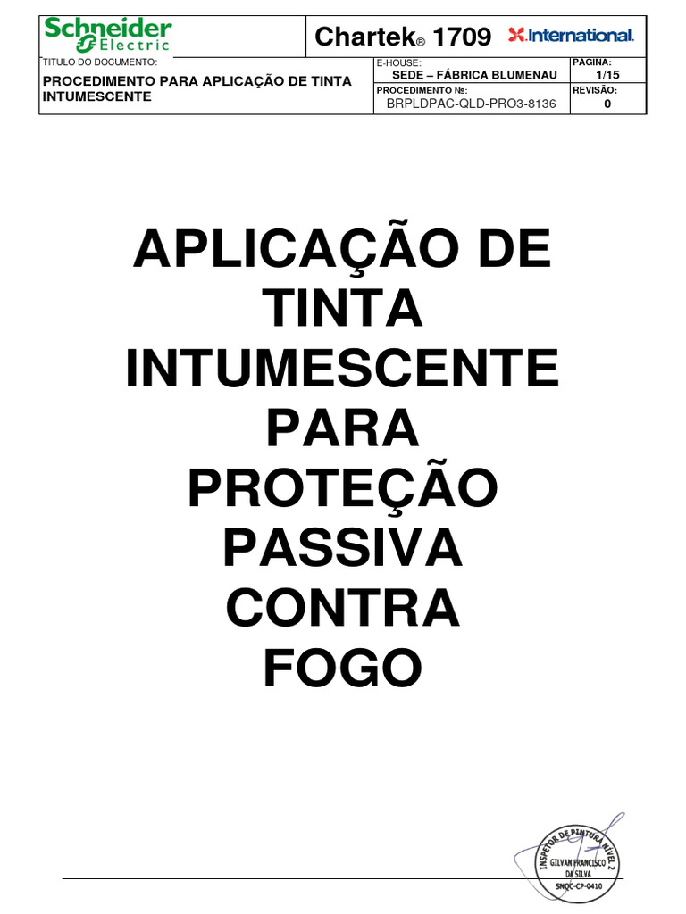 Procedimento de Pintura CHARTEK - 1709 | PDF