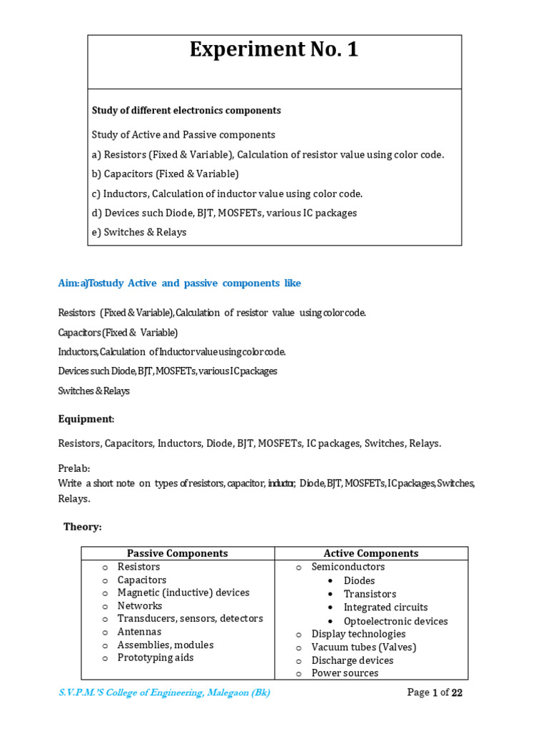 BXE Experiment No.1 | PDF