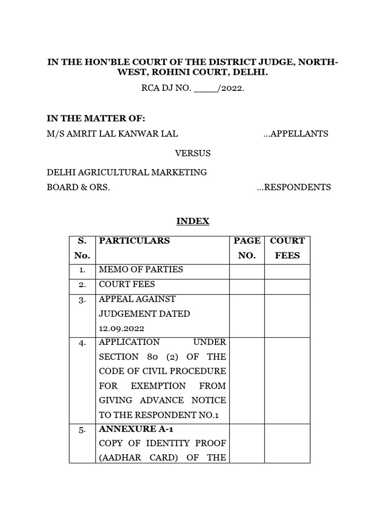 Apmc Civil Appeal To DJ | PDF