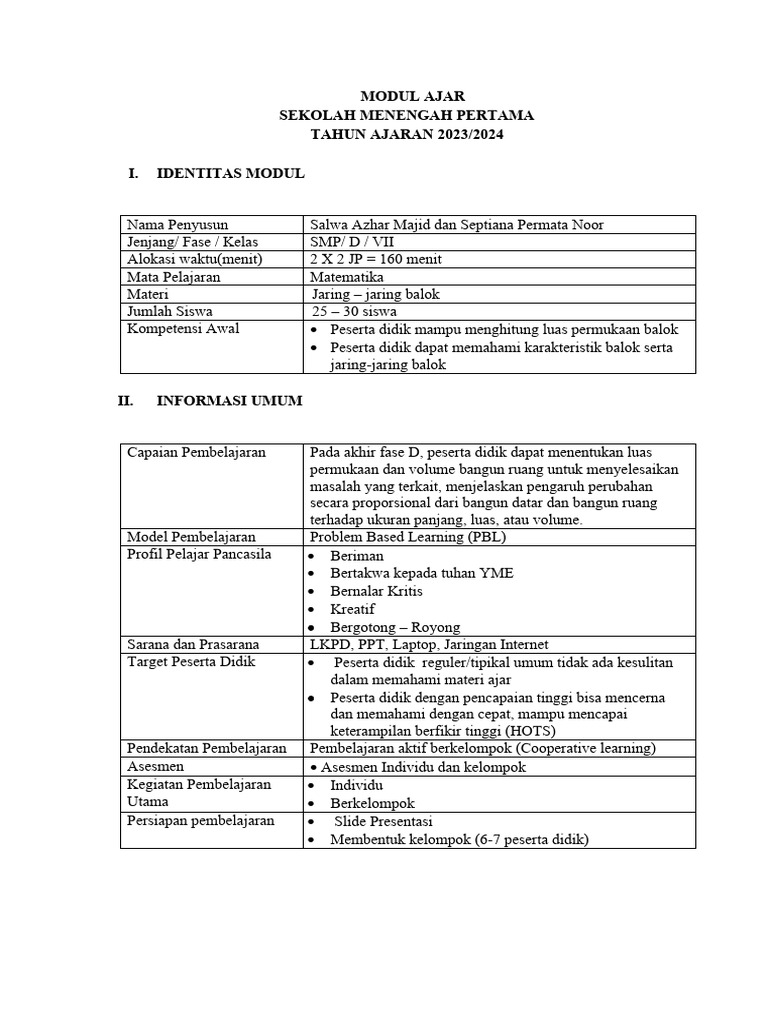 Modul Ajar PPM - KEL 14-1 | PDF | Komputer