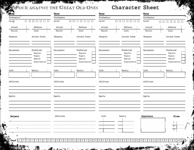 4ATGOO - Character - Sheet | PDF