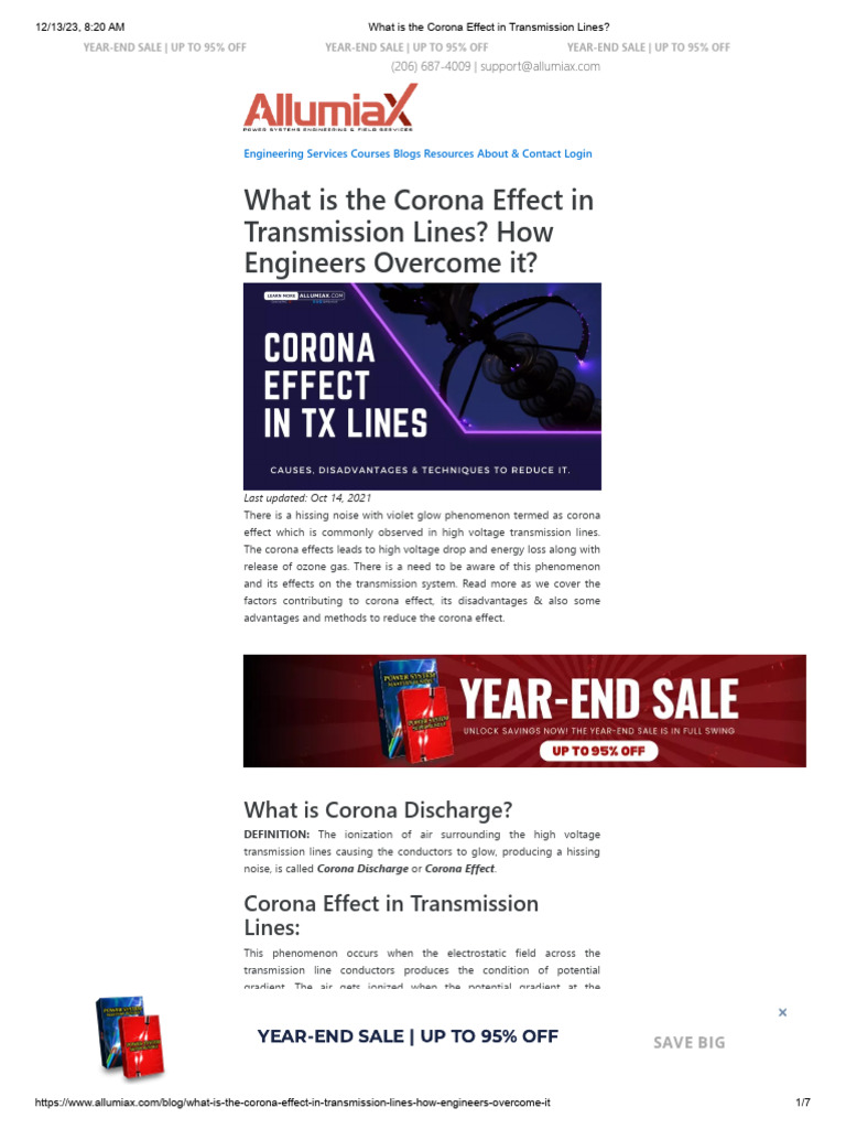 Understanding Corona Effect in Lines | PDF | Electric Power ...