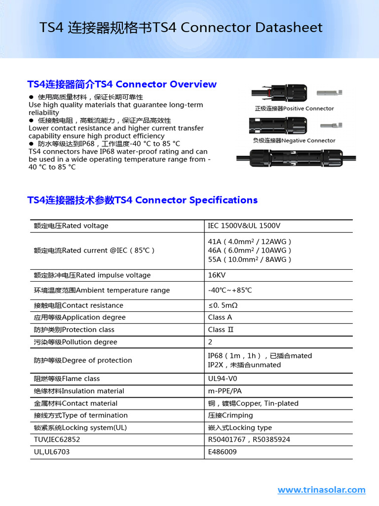 TS4 Connector Specifications Guide | PDF