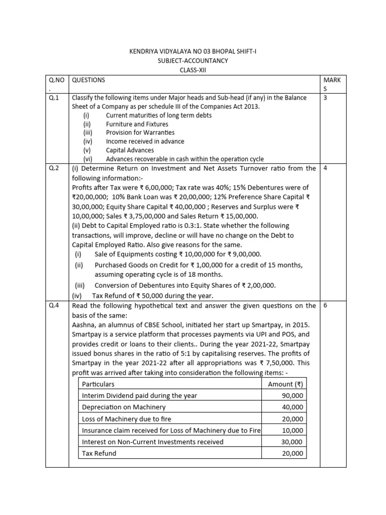 Class Test 1 | PDF | Financial Capital | Dividend