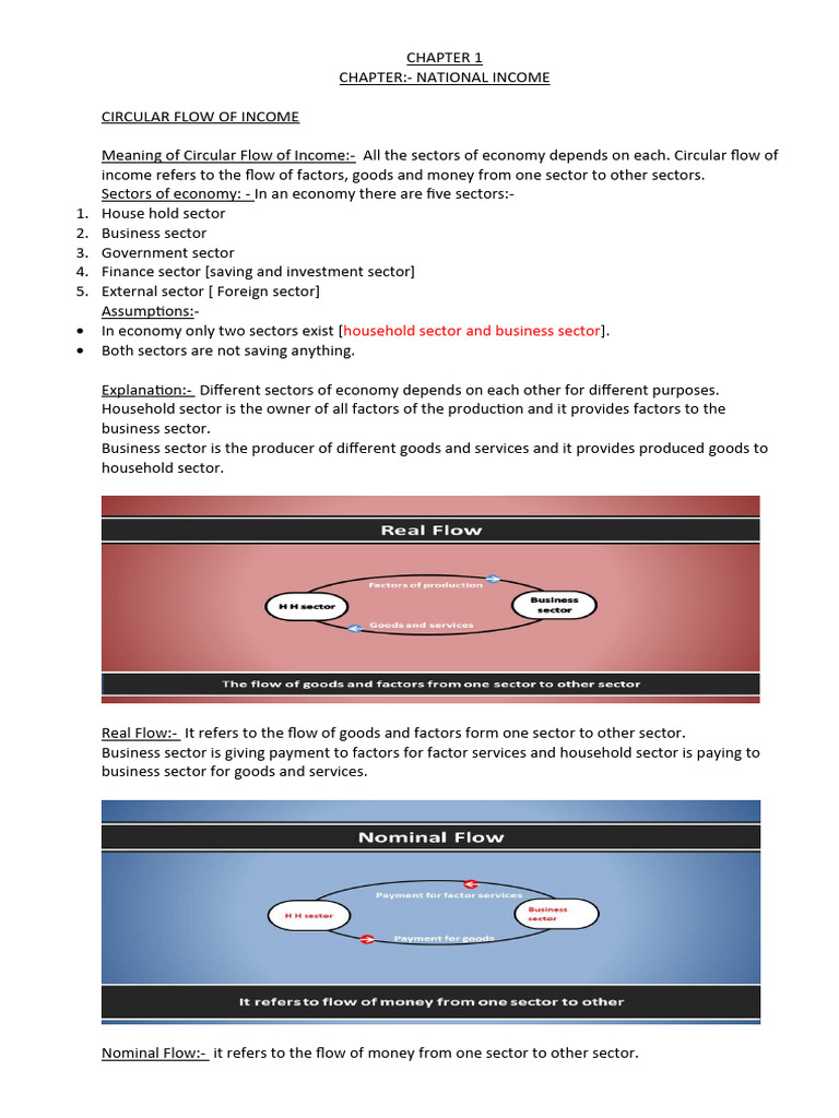 National Income Notes And Questions Pdf Real Versus Nominal Value