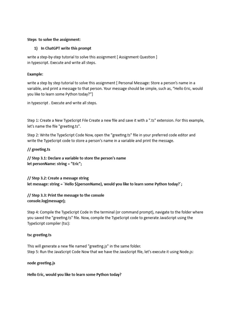 Steps To Solve The Assignment | PDF