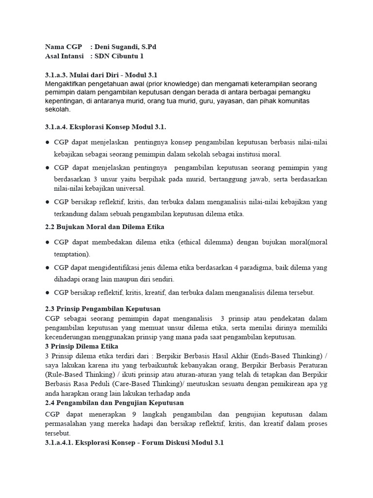 Benang Merah Modul 3.1 (PAK DENI) | PDF | Karier & Perkembangan