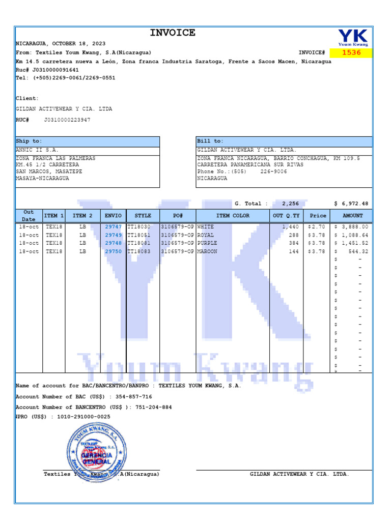 Invoice Annic 1536 3106579 Op | PDF