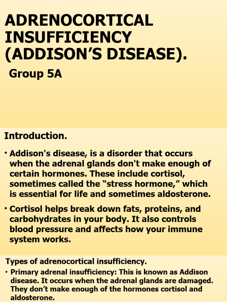Adrenocortical Insufficiency (Addison's Disease) - 1 | PDF
