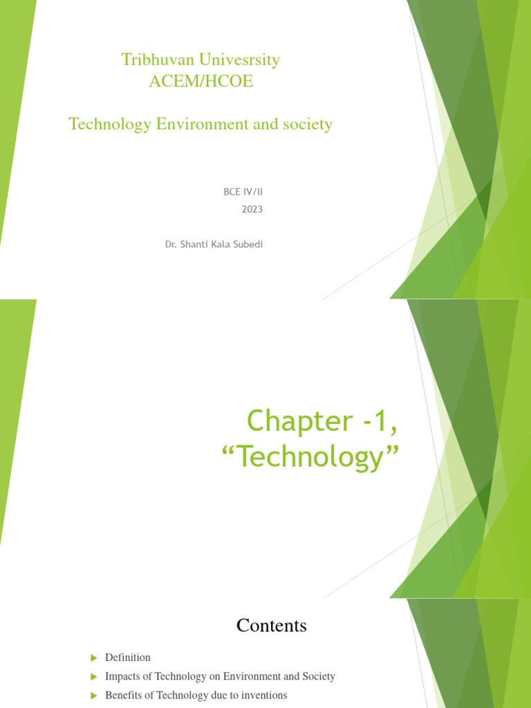 Chapter-1 Technology 2023 | PDF