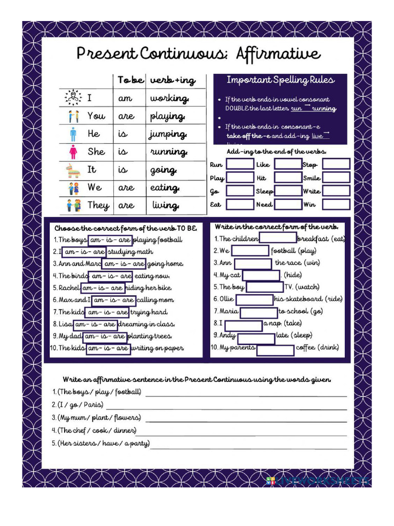 Present Continuous 1 | PDF
