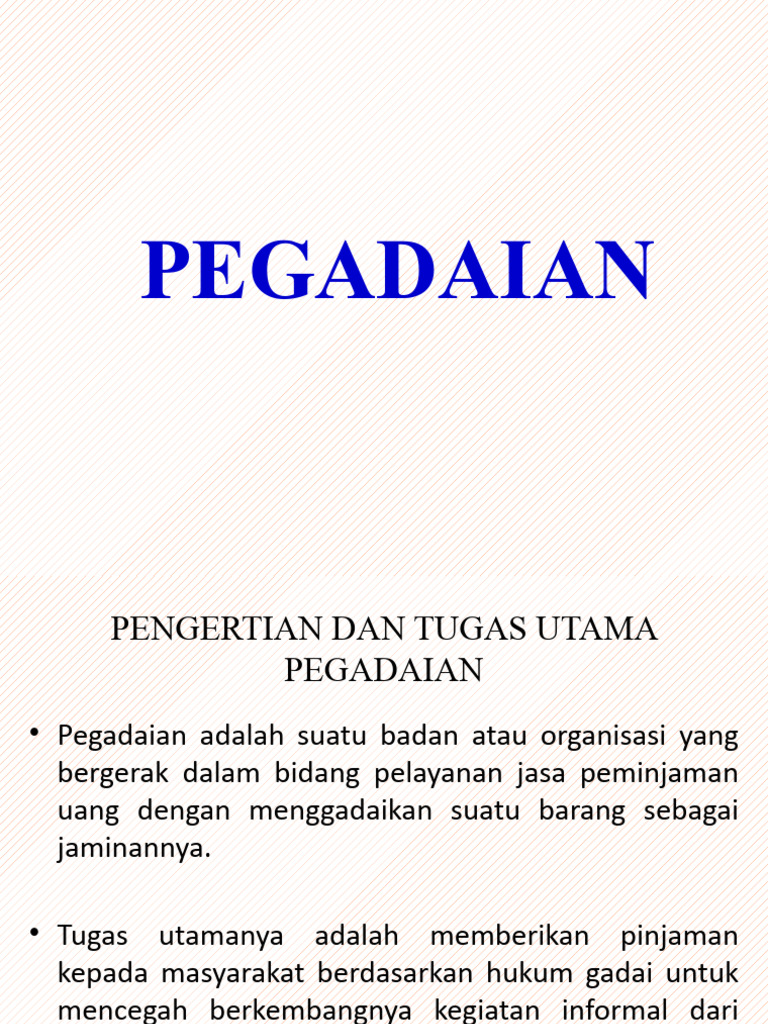 Sejarah dan Tugas Utama Pegadaian | PDF