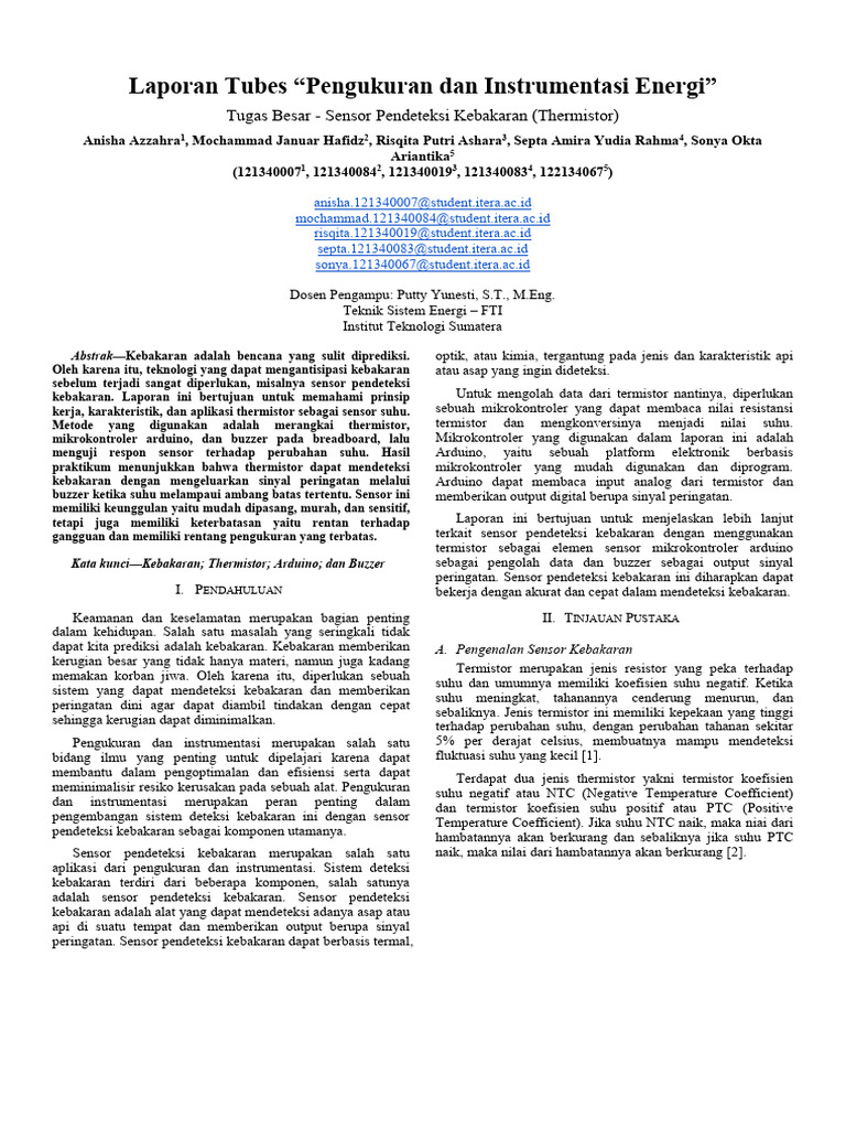 Laporan Tubes Pengukuran Sistem Penyimpanan Termal | PDF | Teknologi & Rekayasa