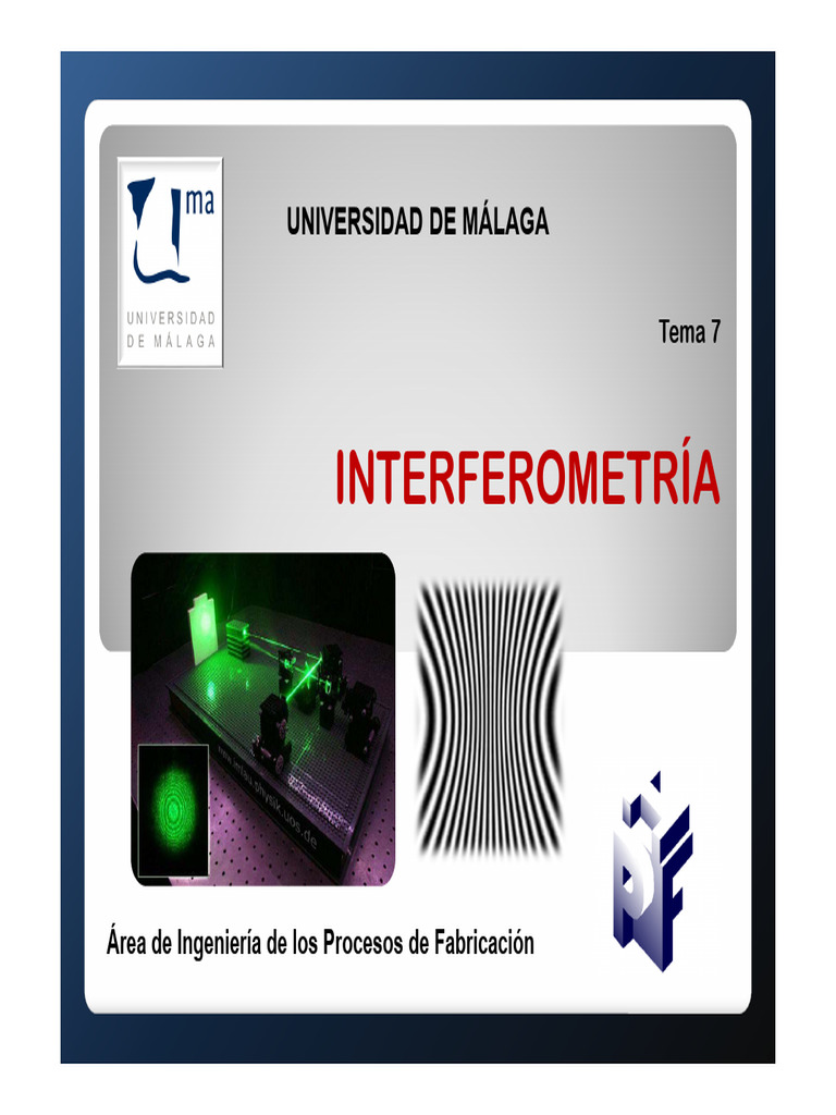 Tema 7. Interferometría | PDF | Óptica | Interferometría