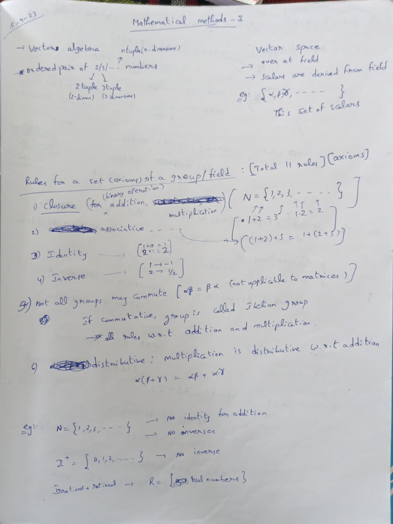 Mathematical Methods 1 | PDF