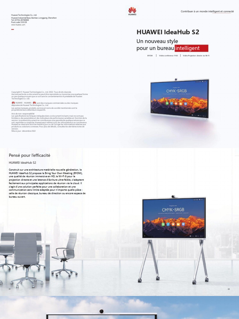 HUAWEI IdeaHub S2 Data Sheet- Fr 20221209 | PDF