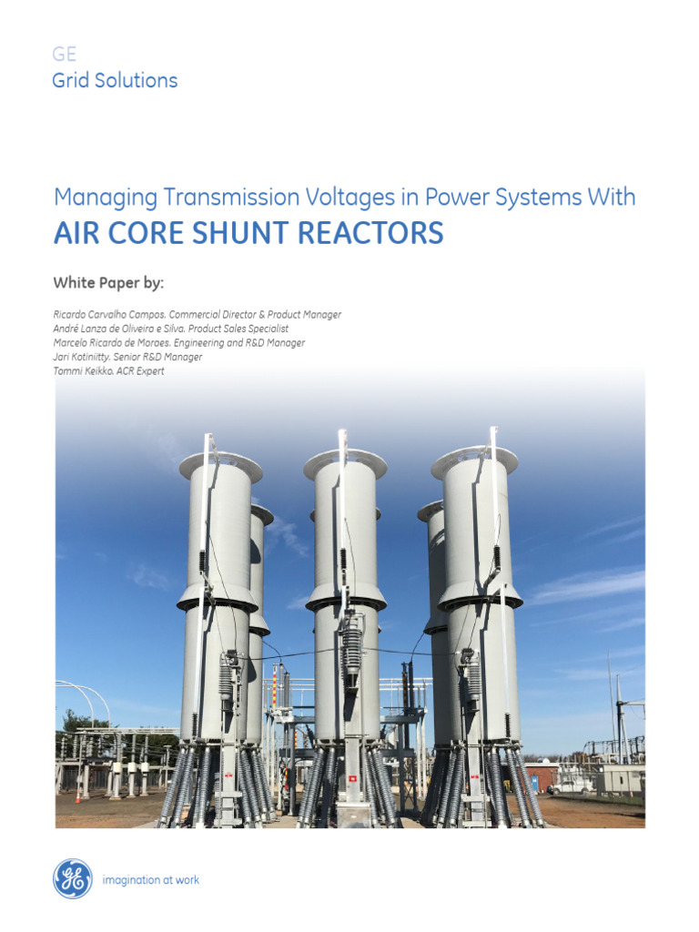 White Paper Managing Transmission Voltages in Power Systems With Air Core Shunt Reactors | PDF ...