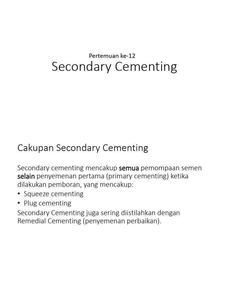 Proses dan Teknik Squeeze Cementing | PDF