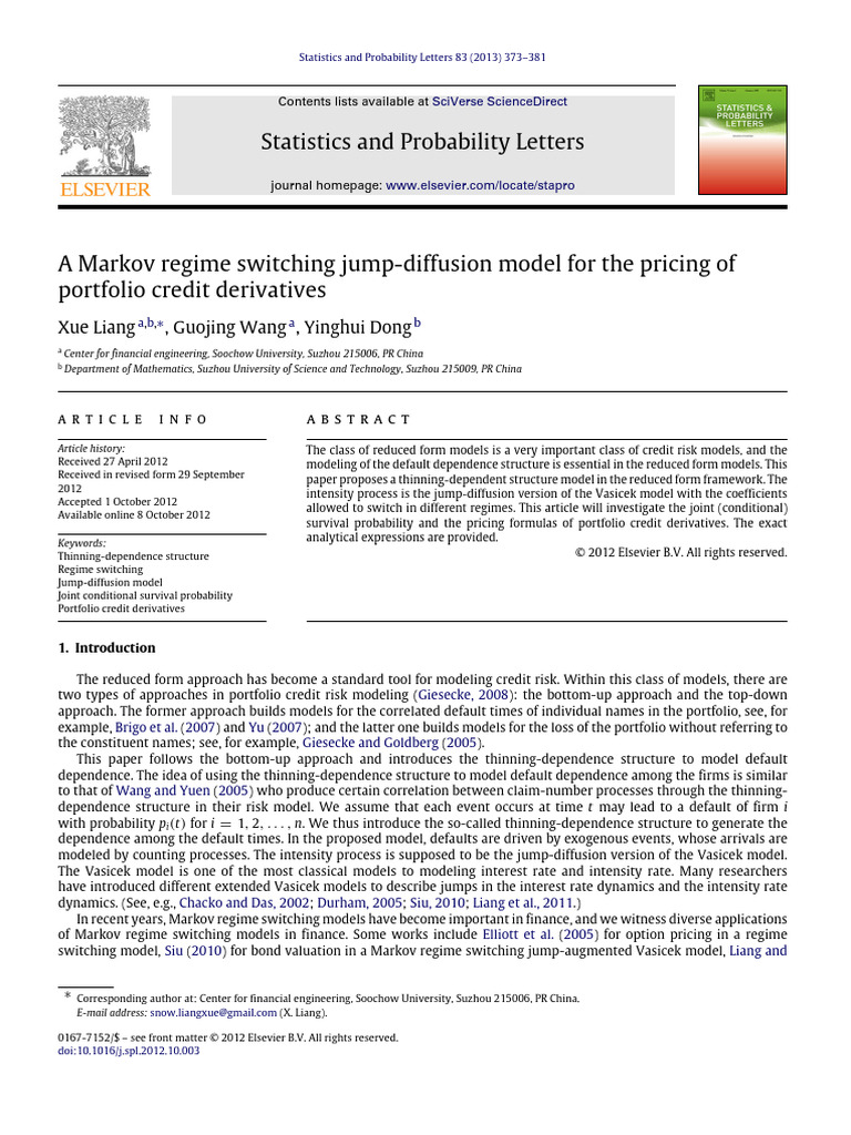 A Markov Regime Switching Jump-Diffusion Model For The Pricing of ...