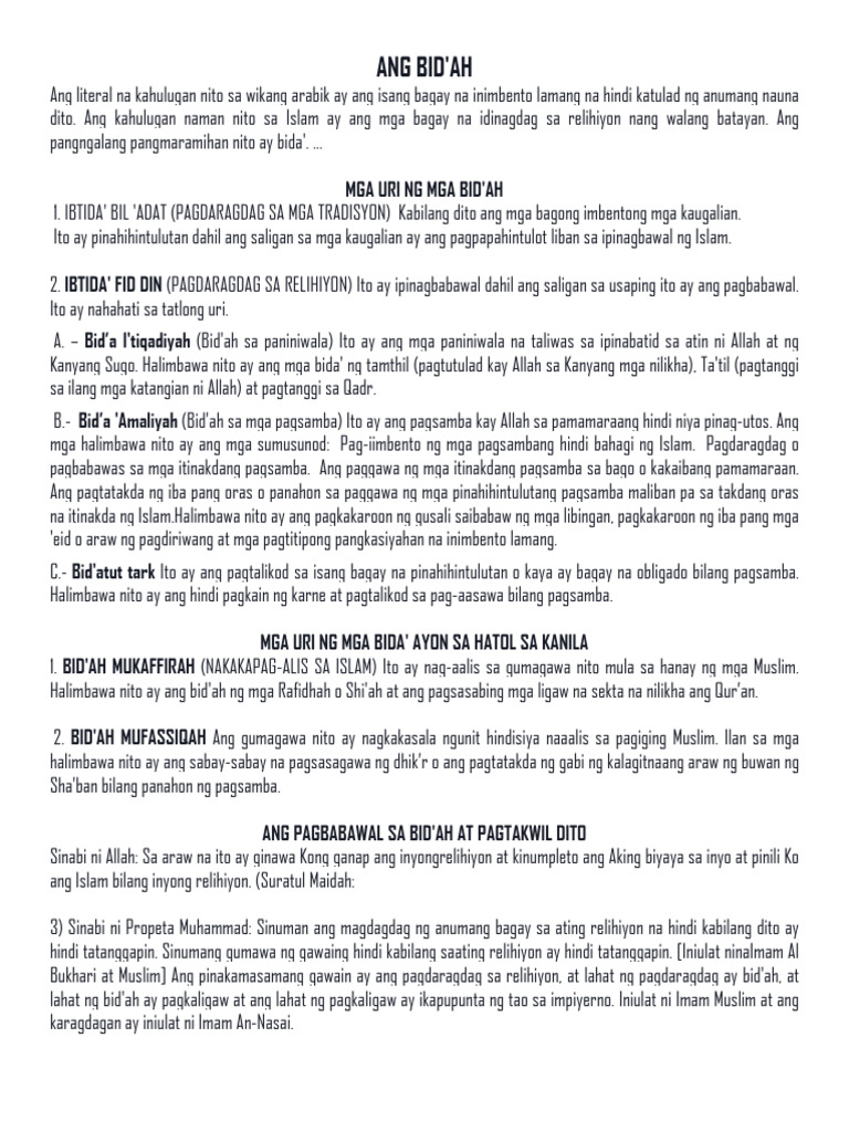 Islamic Lecture in Tagalog | PDF