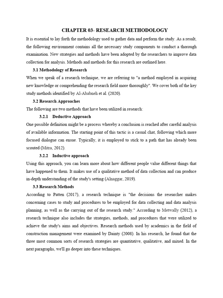 Chapter 03 | PDF | Methodology | Qualitative Research