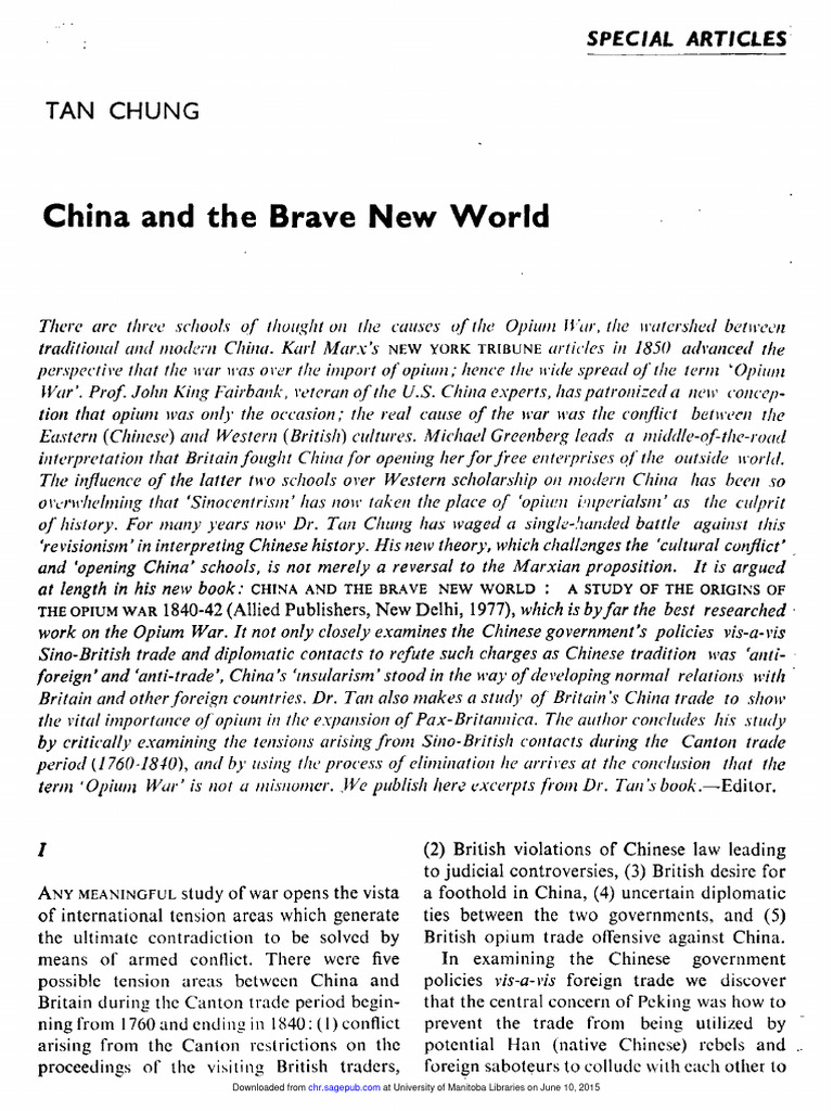 Article - China and Brave New World Tan Chung | PDF | British Empire ...