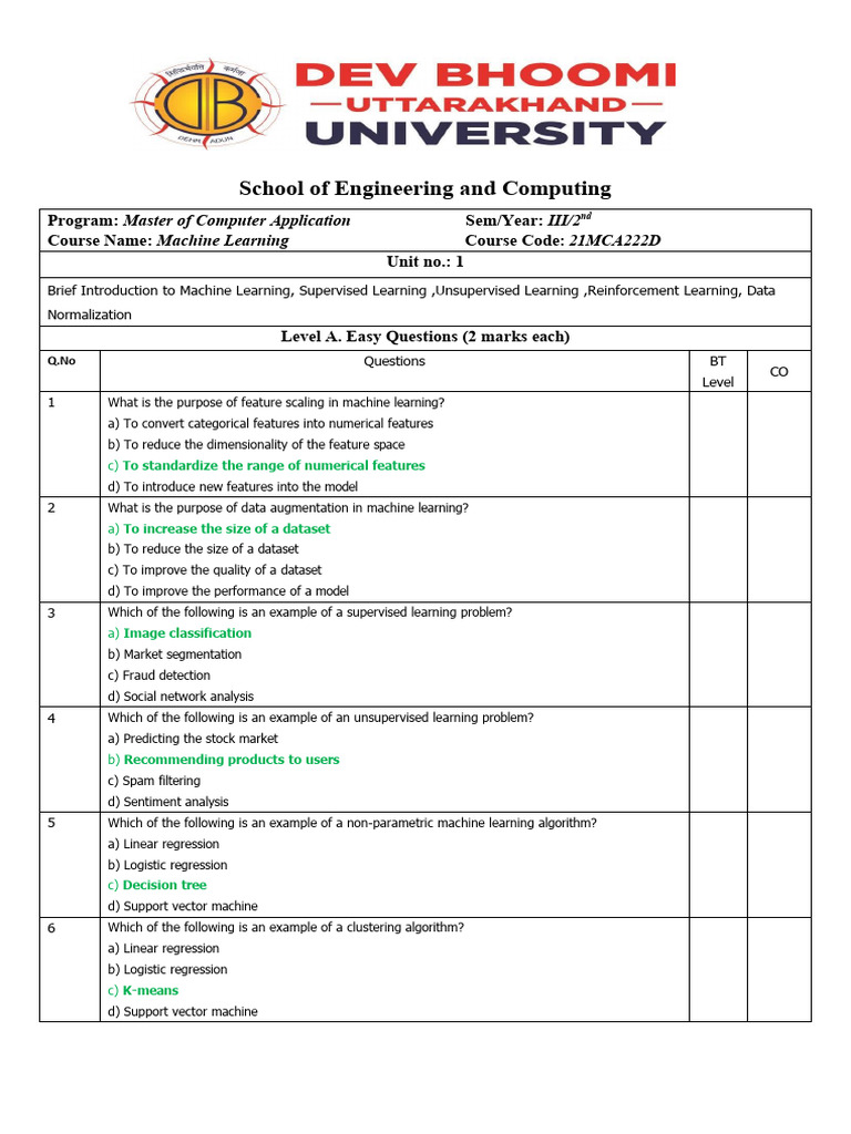 Machine Learning Basics for Students | PDF | Support Vector Machine ...
