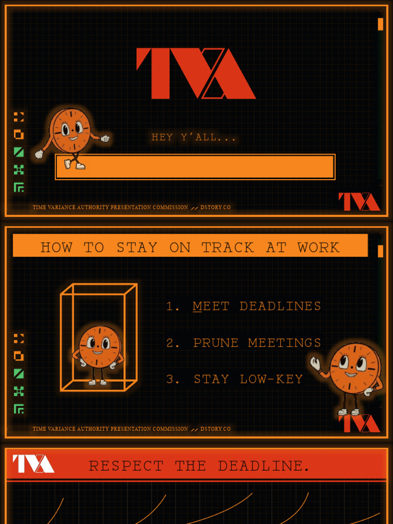 (DEMO) Loki TVA Miss Minutes Presentation Template by @dstoryco | PDF