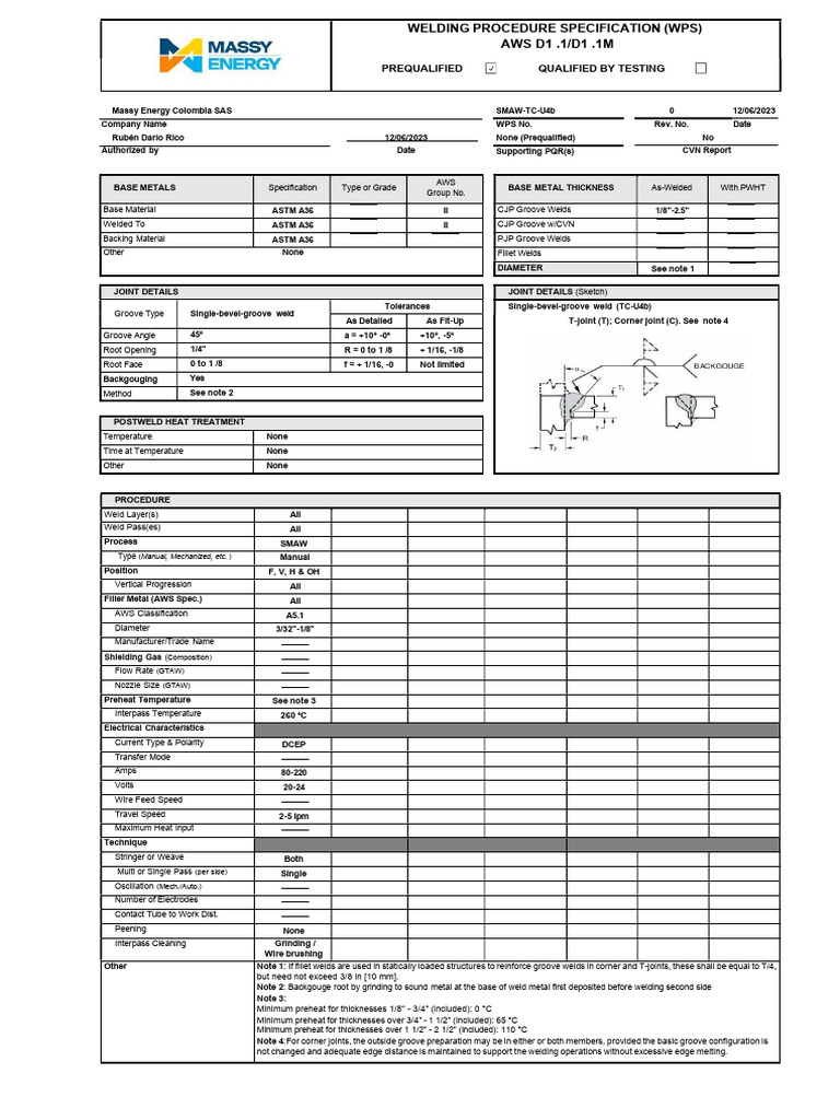 Prequalified Qualified by Testing | PDF | Construction | Welding