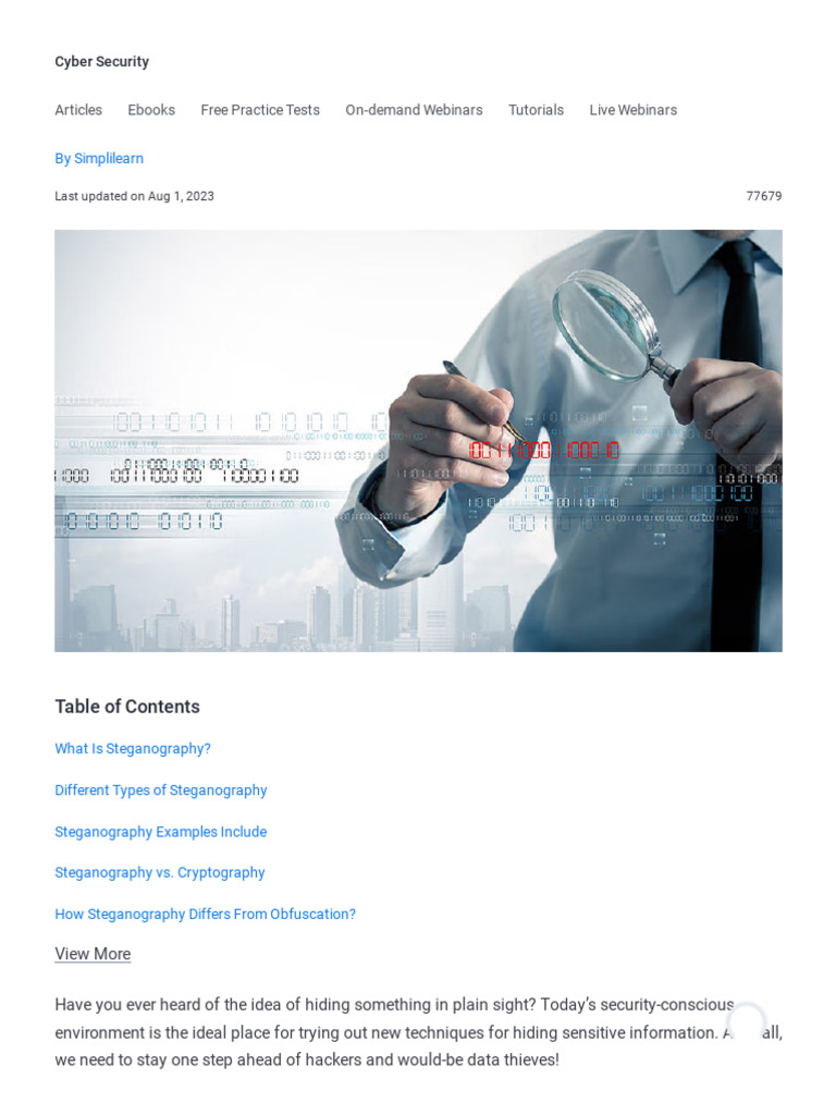 What Is Steganography - A Complete Guide With Types & Examples | PDF ...