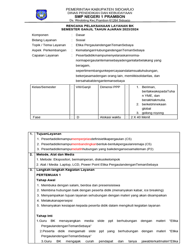 RPL Etika Pergaulan | PDF