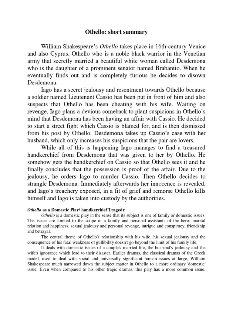 112-Shakespeare I - Othello As A Tragic Hero | PDF | Othello | Iago