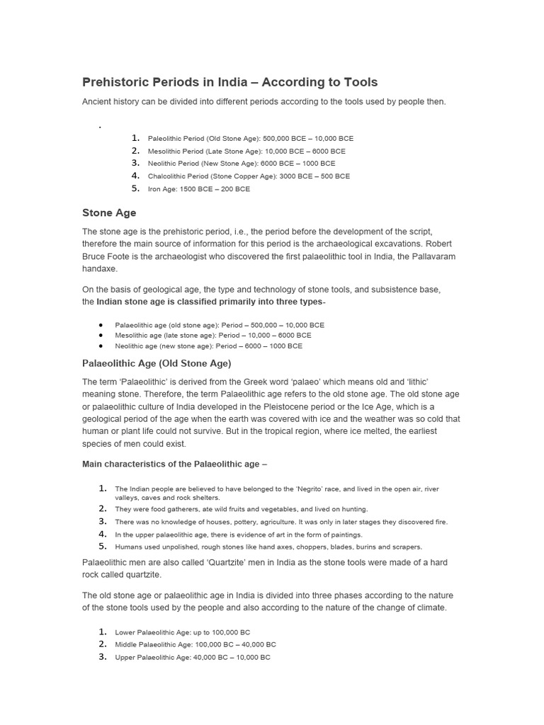 pre-History | PDF | Stone Age | Paleolithic