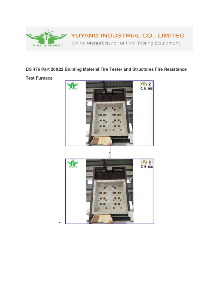 BS 476 Part 20&22 Fire Resistance Tester | PDF