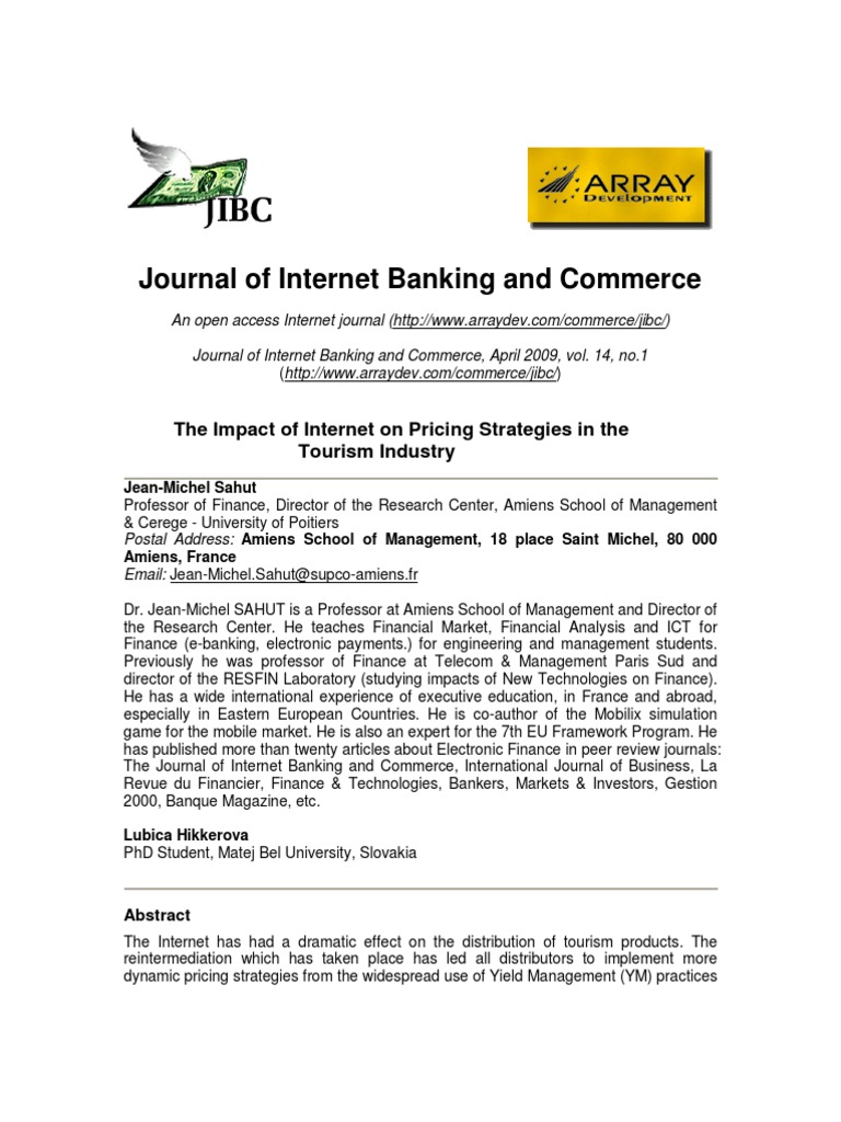 Etourisme JIBC 240209 | PDF | Prices | Sales