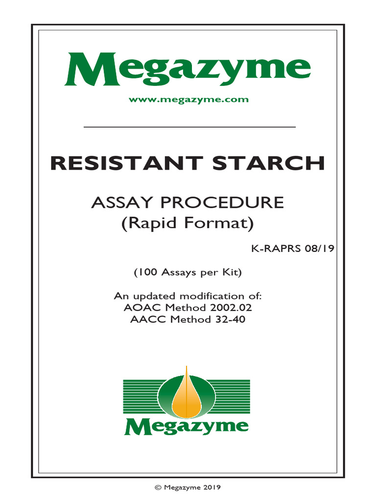 2019 Megazyme Procedure K-RAPRS Assay | PDF