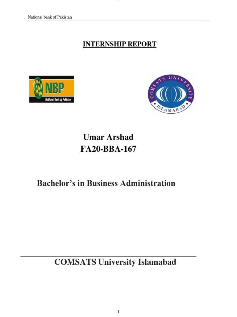Fa20-Bba-167 (Umar Arshad) (NBP) | PDF | Banks | Transaction Account