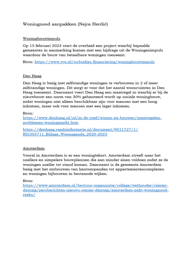 Woningnood Aanpakken | PDF