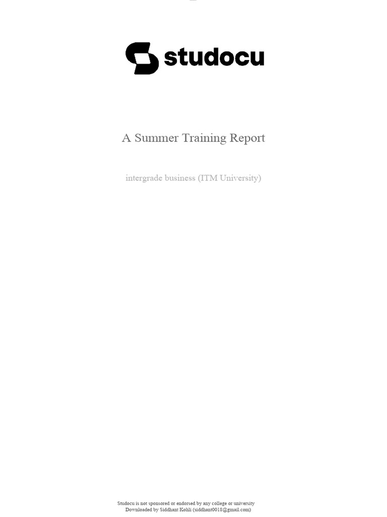 A Summer Training Report | PDF | Recruitment | Educational Technology