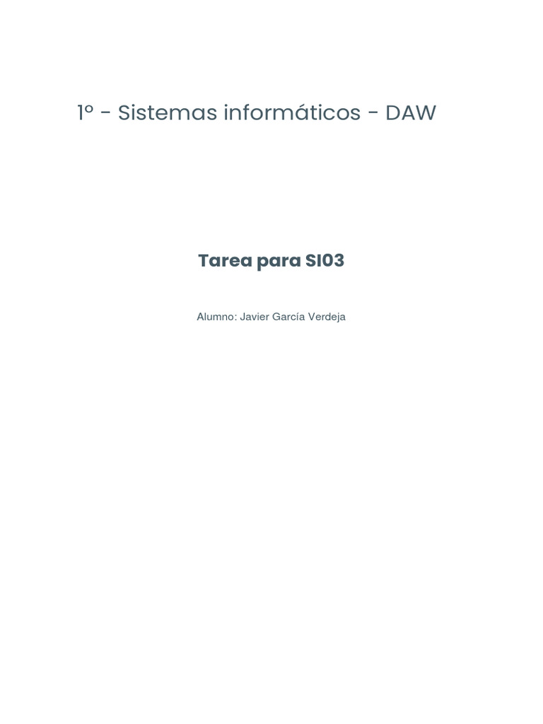 SI03 Tarea PDF | PDF | Archivo de computadora | Directorio (Computación)