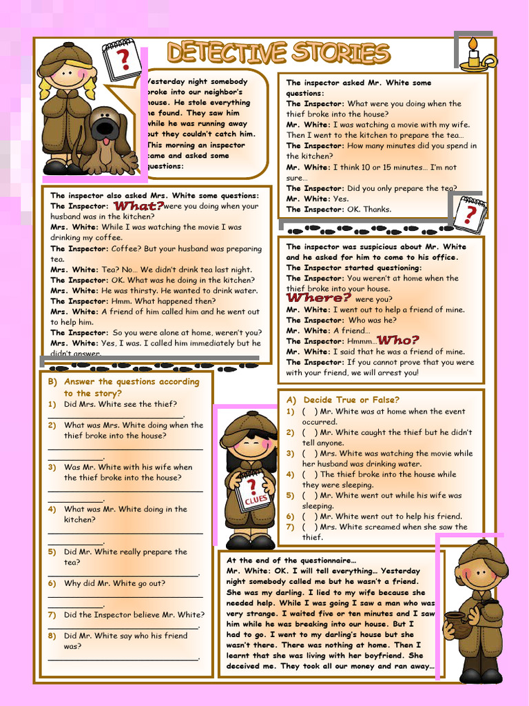 5 - Question Words Detective Stories | PDF