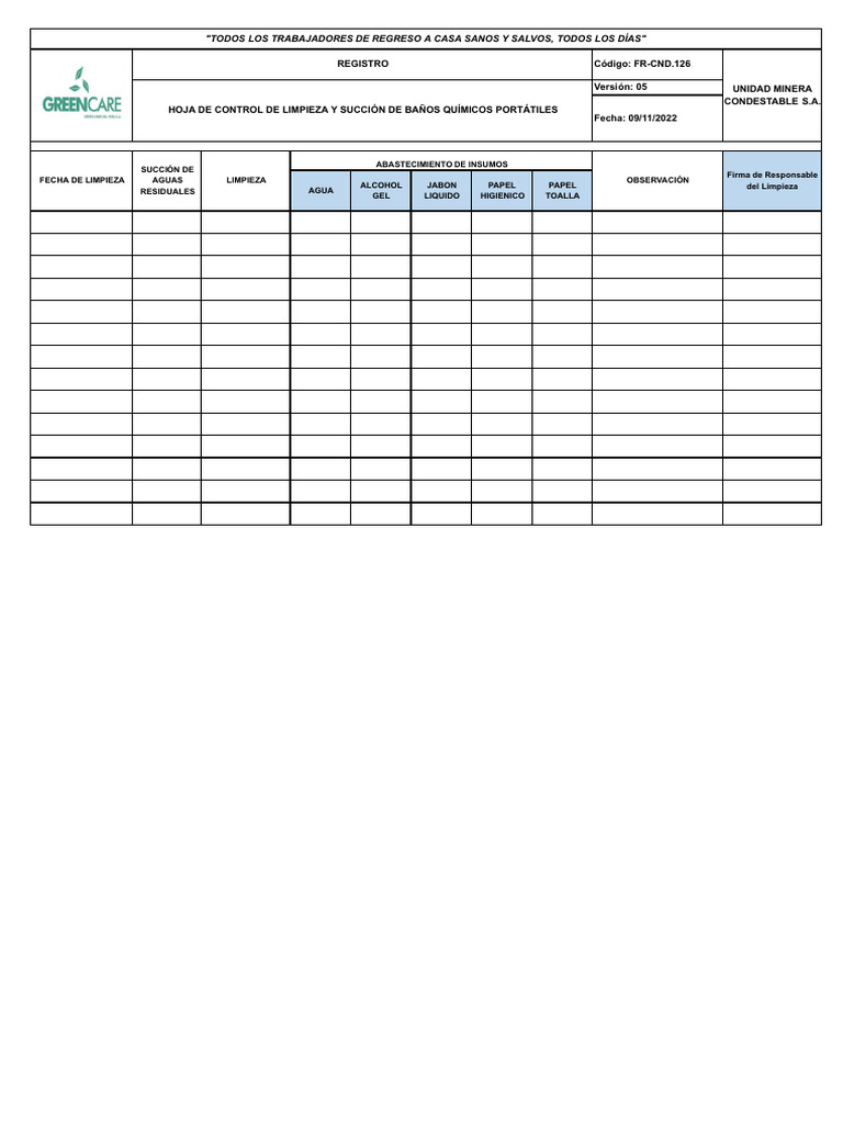 Control de Limpieza de BQP | PDF