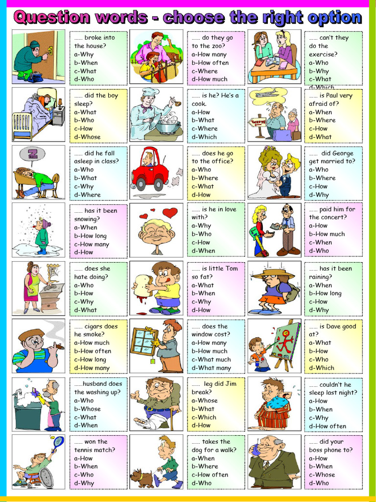 24 - Question Words Multiple Choice | PDF