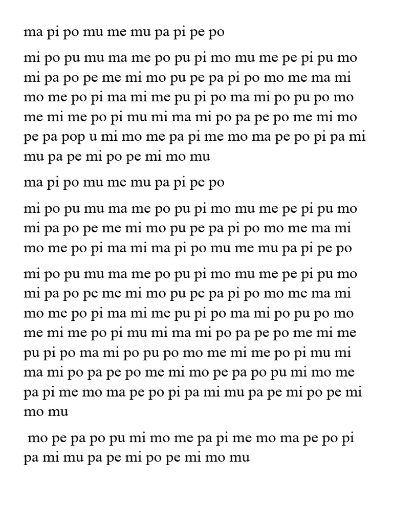 M P Discriminacion Ma Me Mi Mo Mu Pa Pe Pi Po Pu | PDF